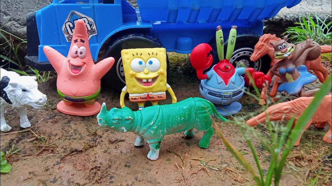 HUNTING SPONGEBOB SQUAREPANTS LUCU DUMP TRUK BIRU BADAK SAPI KOMODO ...