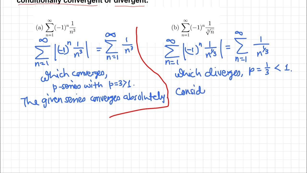 Calc II: Two examples of absolute and conditional convergence (easy ...