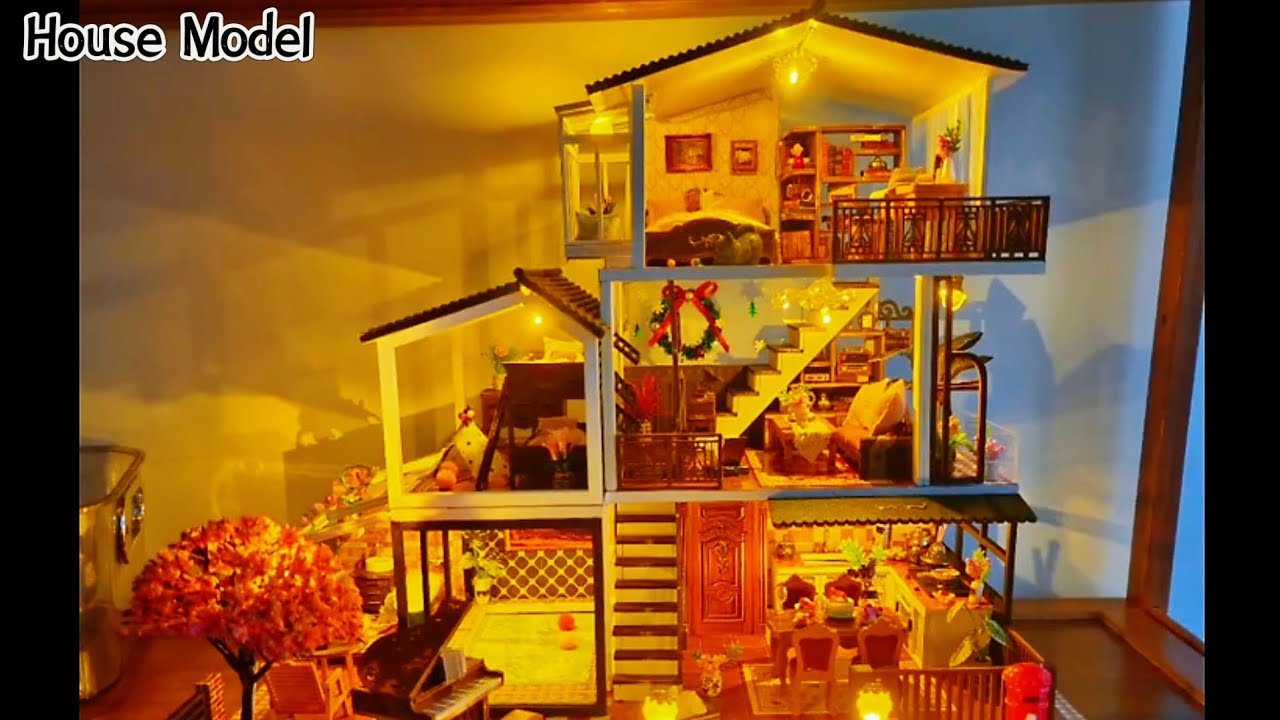 Make your own beautiful model house with sparkling lights | House Model ...