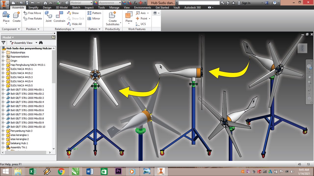 Tutorial – Membuat Objek 3D Bagian – bagian Turbin Angin di Autodesk ...