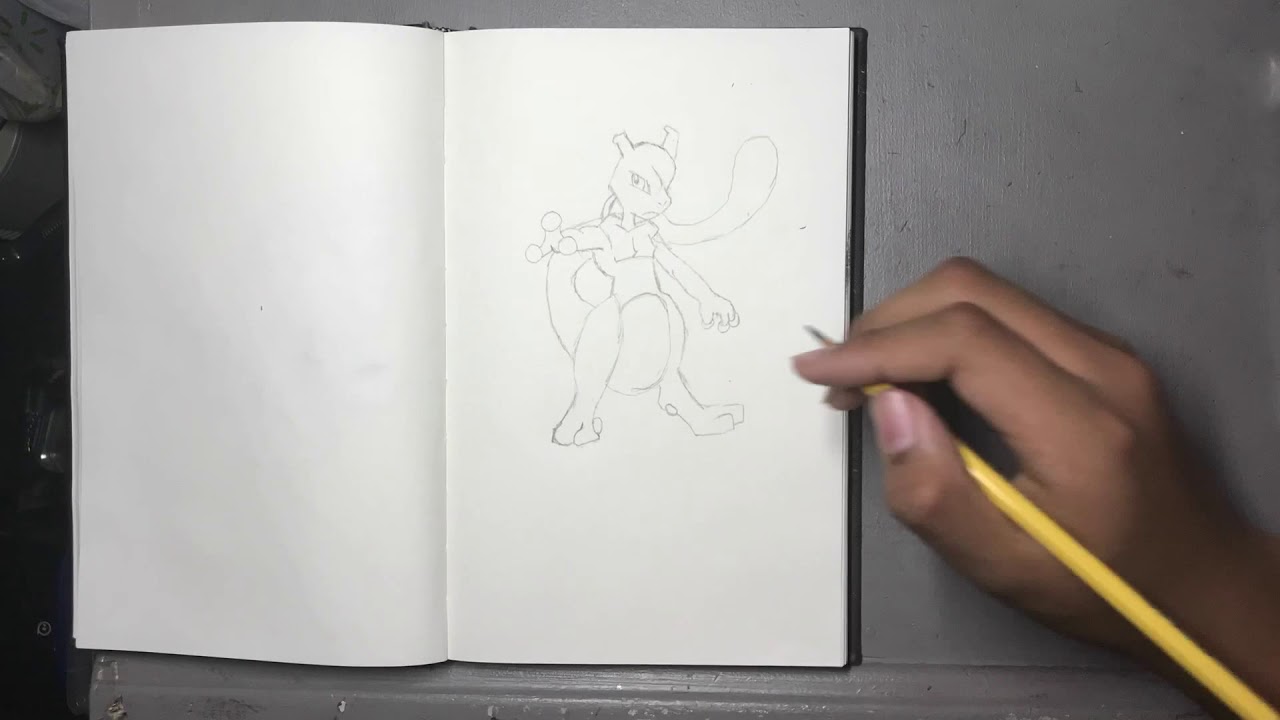 Drawing Mewtwo and Mewtwo X from Pokémon. - YouTube