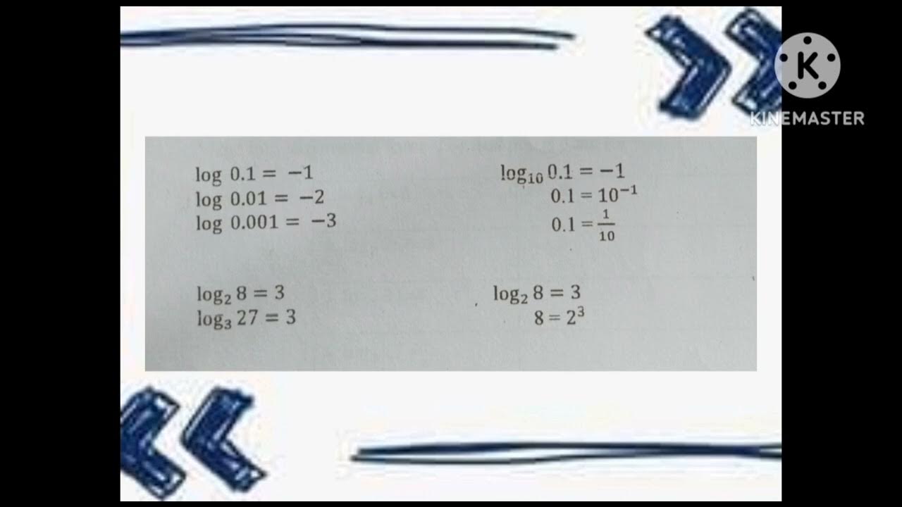 WRITING LOGARITHM EXPONENTS - YouTube