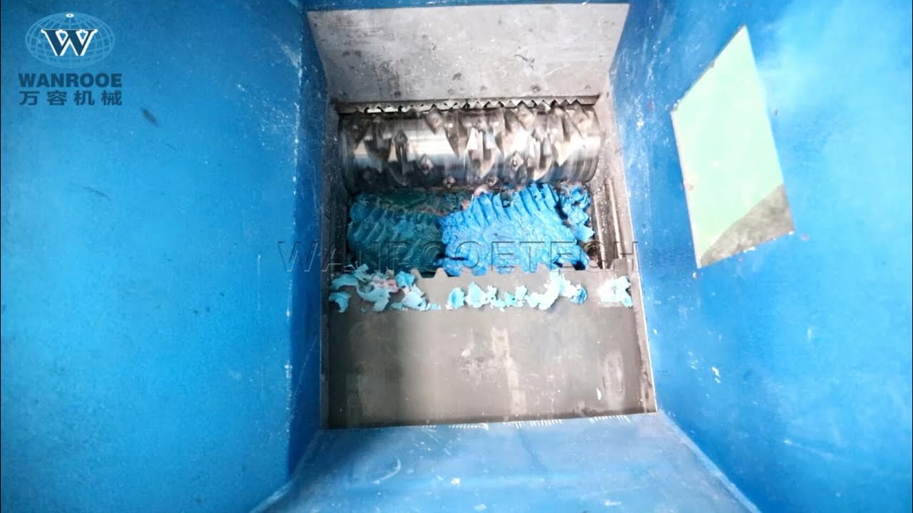 Plastic PP PE LDPE XLPE lumps shredder crusher machine - YouTube
