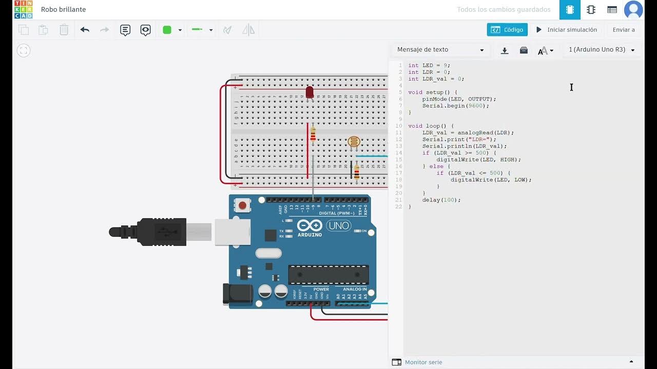 Circuito que utiliza un sensor LDR para controlar un LED - YouTube