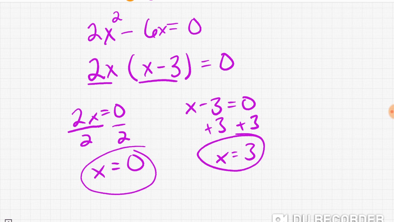 Solving Quadratics Using Factoring YouTube