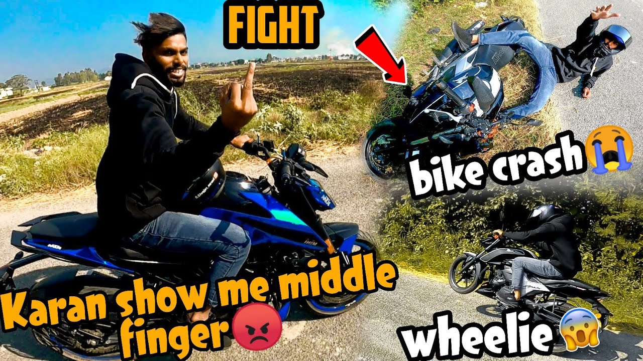 Wheelie ke chakkar m bike toot gyi 😭|| Karan crash mini😡|| Road rage @s3kvlog756 - YouTube