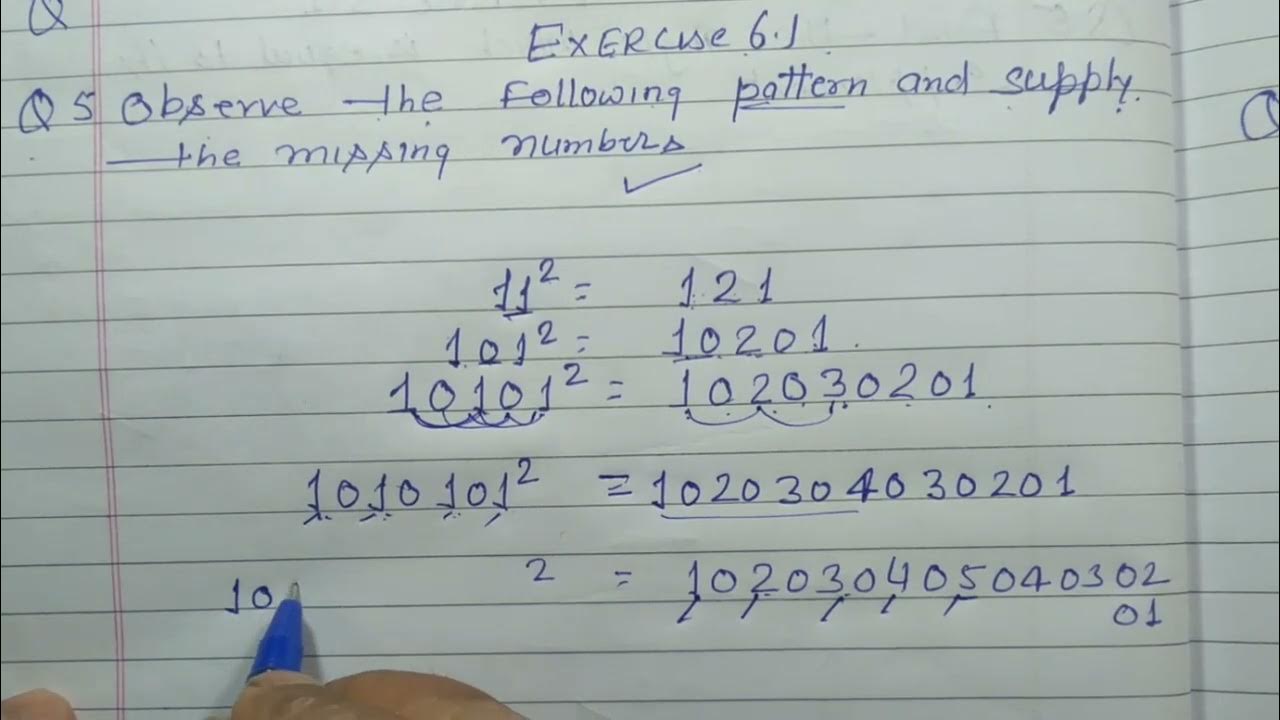 Class 8 - Exercise 6.1 - Q 5 | Observe the following pattern and supply the missing numbers ...