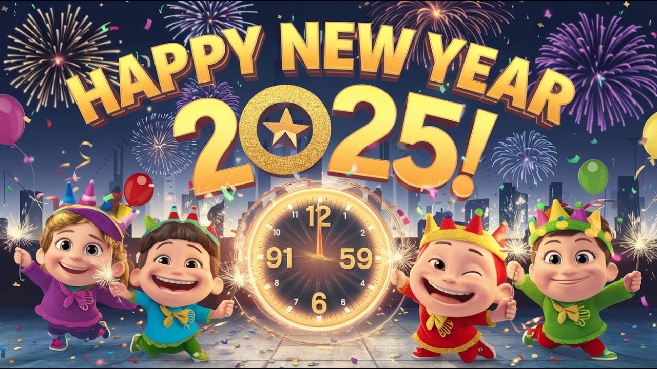 Happy New Year 2025 Song for Kids | Fun Countdown & Festive Rhymes 🎉🎶 ...