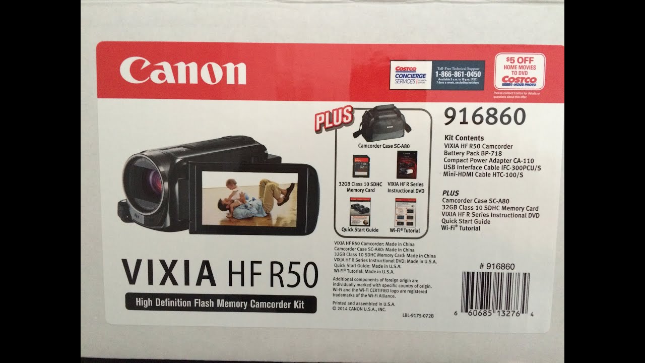 Canon - VIXIA HF R50 8GB HD Flash Memory Camcorder Unboxing - YouTube