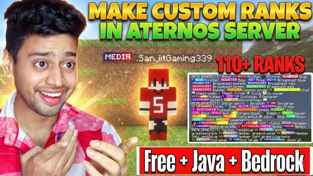 How To Make Custom Ranks in Aternos Server 😱 | Free Java + Bedrock ...