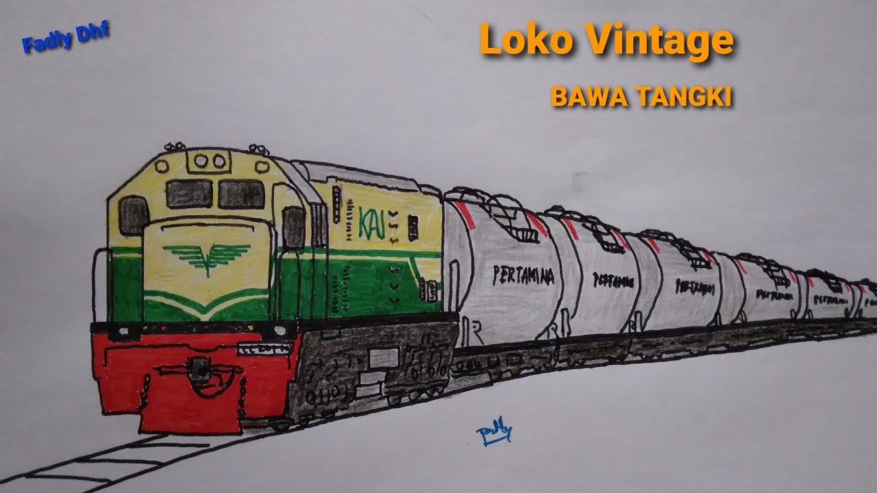 Drawing freight train, Vintage locomotives. - YouTube