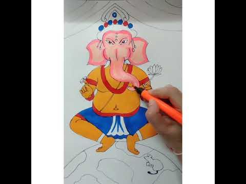Lord Ganesha Easy Drawing | Ganpati Festival | Step by Step - YouTube