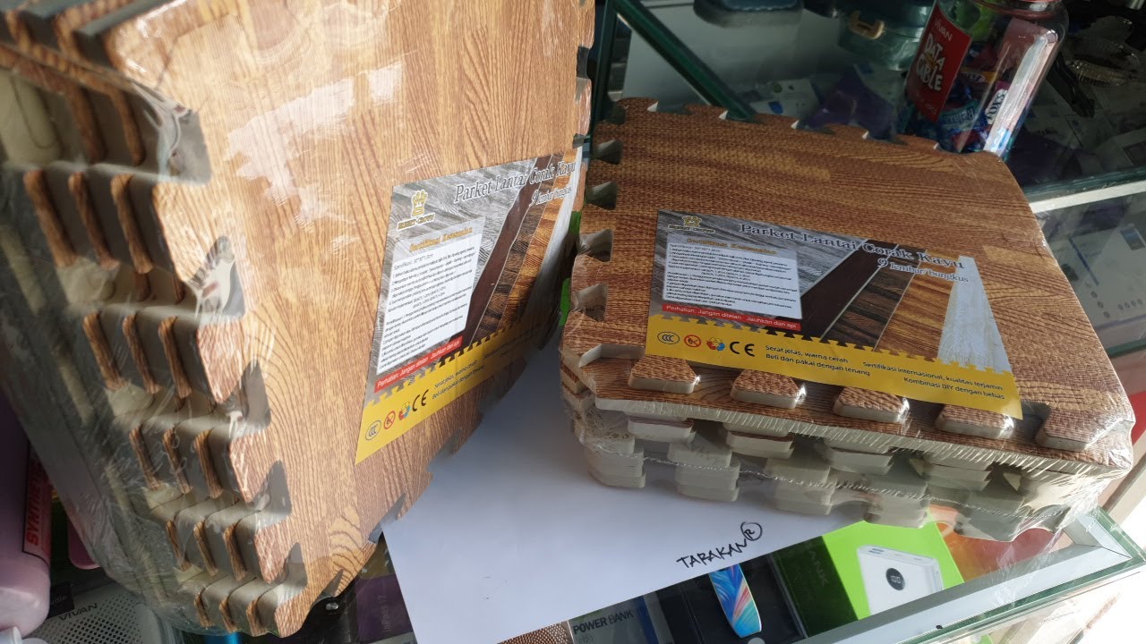 Matras EVAMAT Puzzle Motif Kayu Eva Wood 30X30X1CM (9PCS/PACK) - YouTube