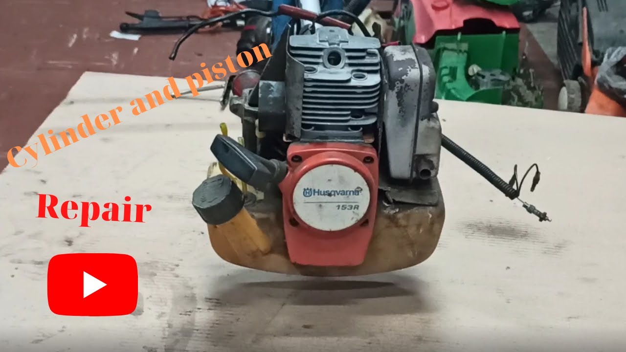 How to repair cylinder and piston Husqvarna 153R - YouTube