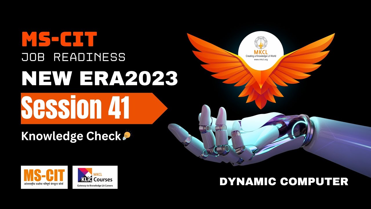 MSCIT Era Session 41 Job Readiness || MSCIT ERA 2023 - YouTube