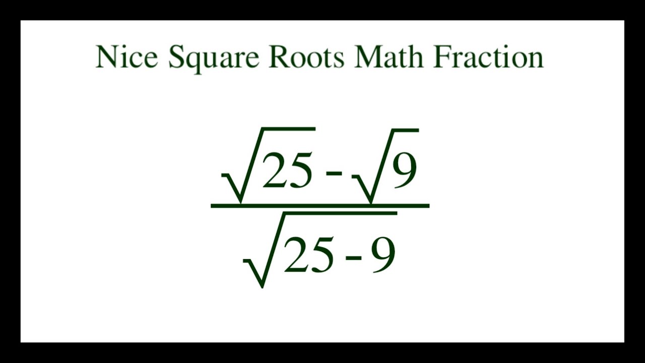 Nice Square Roots Math Fraction • A Tricky Math Fraction? - YouTube