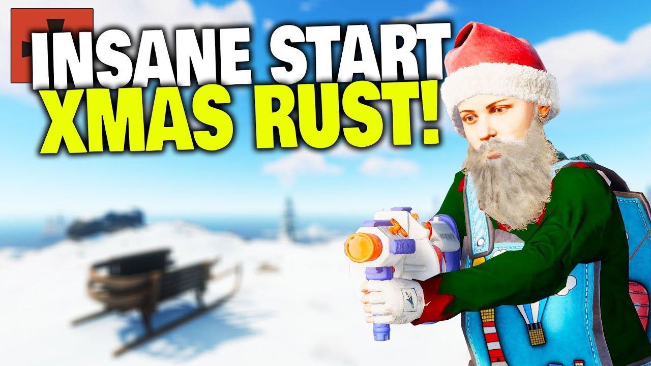 INSANE START with the SNOWBALL GUN! Christmas is Here! - Rust Solo ...