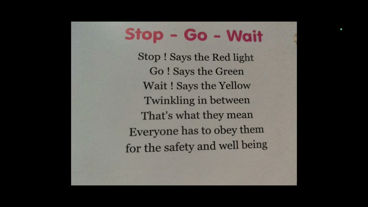 Rhymes: Poem for kids - Stop - Go - Wait - YouTube