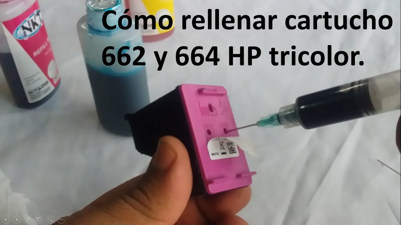 Relleno de cartucho tricolor 662 y 664 HP - YouTube