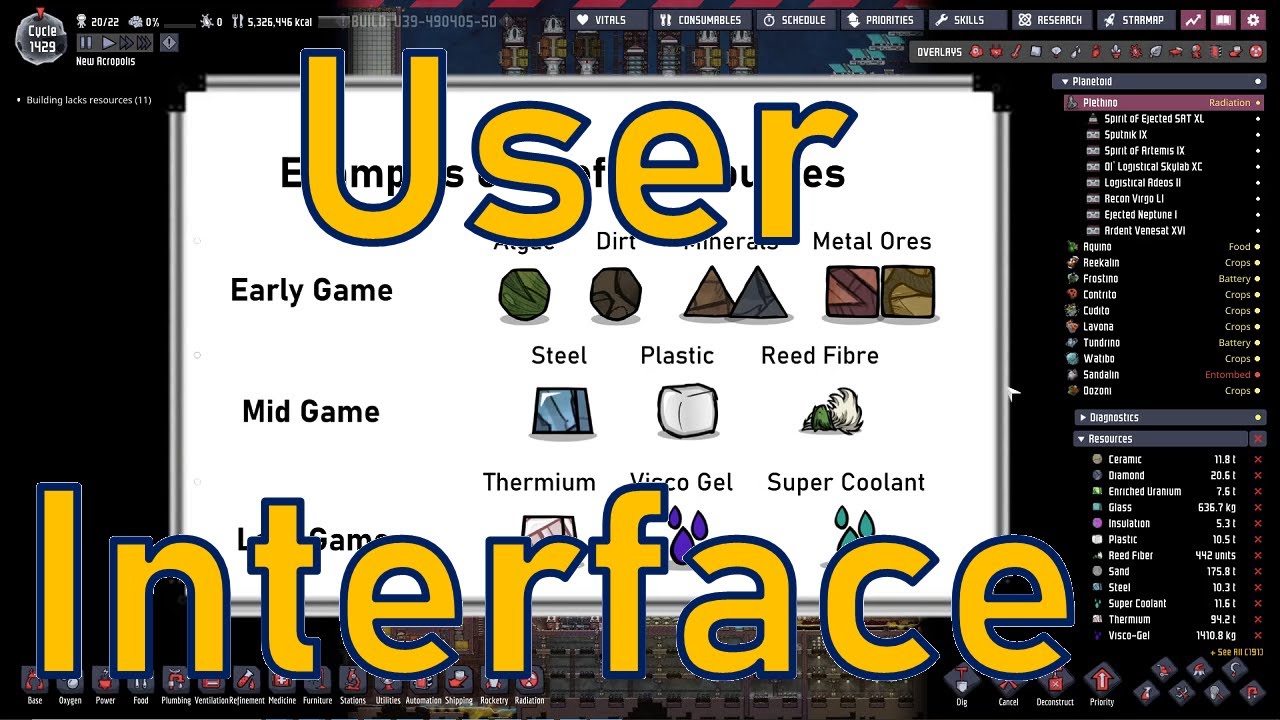 Oxygen Not Included - Tutorial Bites - The User Interface - YouTube