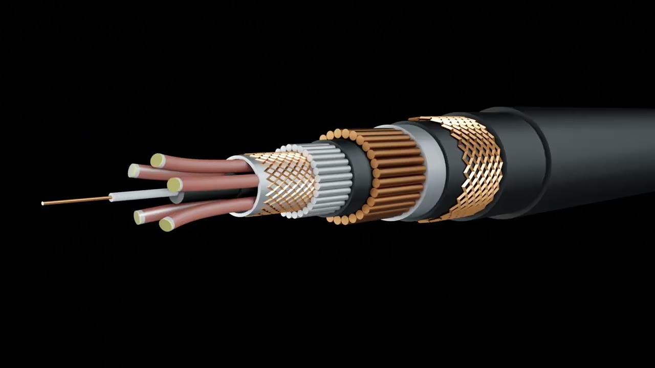 Electric wire 3D animation, Transfer cable, Flexible wire - YouTube