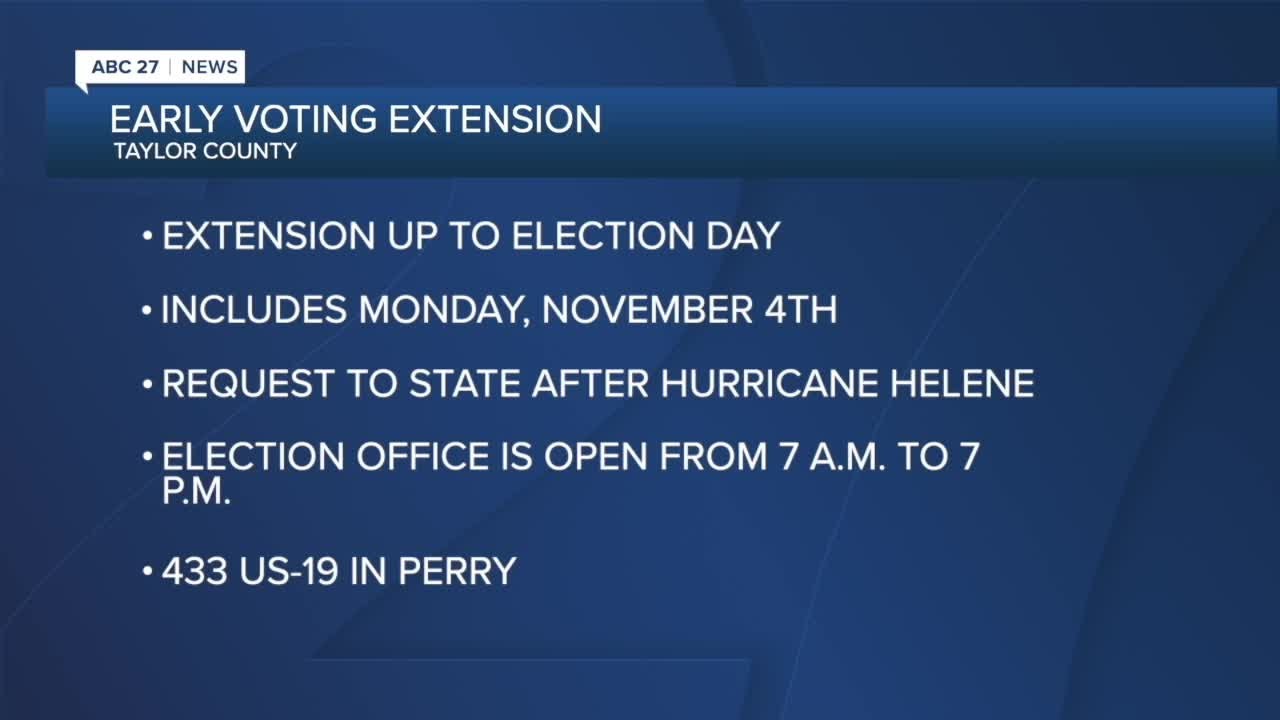 Taylor County extends early voting period due to Hurricane Helene - YouTube