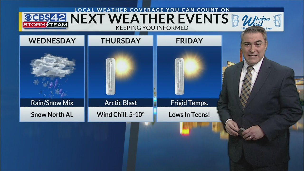 Snow/Rain mix Wednesday Morning and an Arctic Blast on Thursday - CBS ...