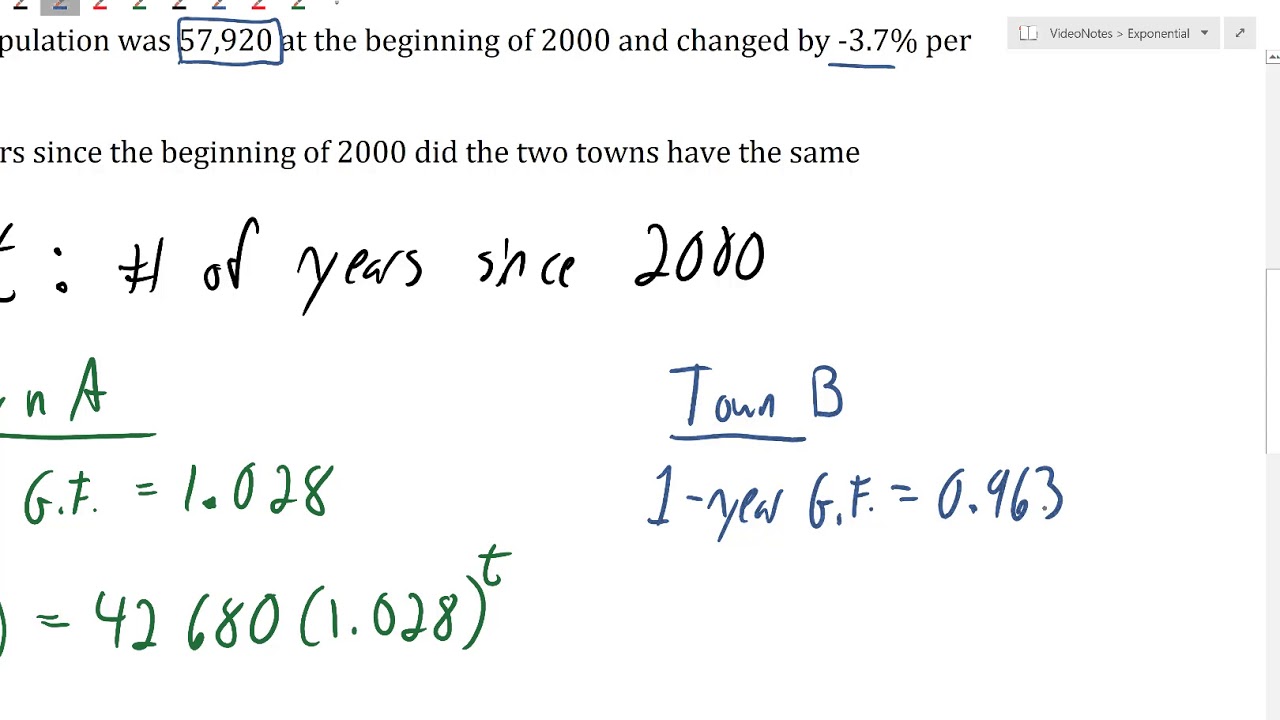 Exponential - Determine when two populations are equal - YouTube