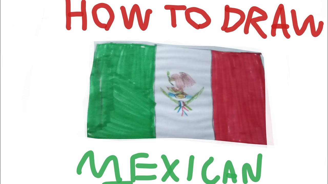 How to draw the Mexican Flag (request) - YouTube