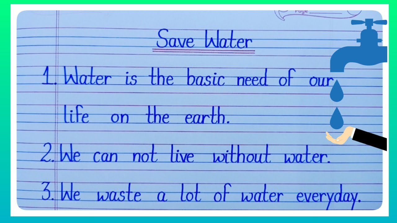10 Lines Essay On Save Water l Save Water Essay l Essay On World Water ...