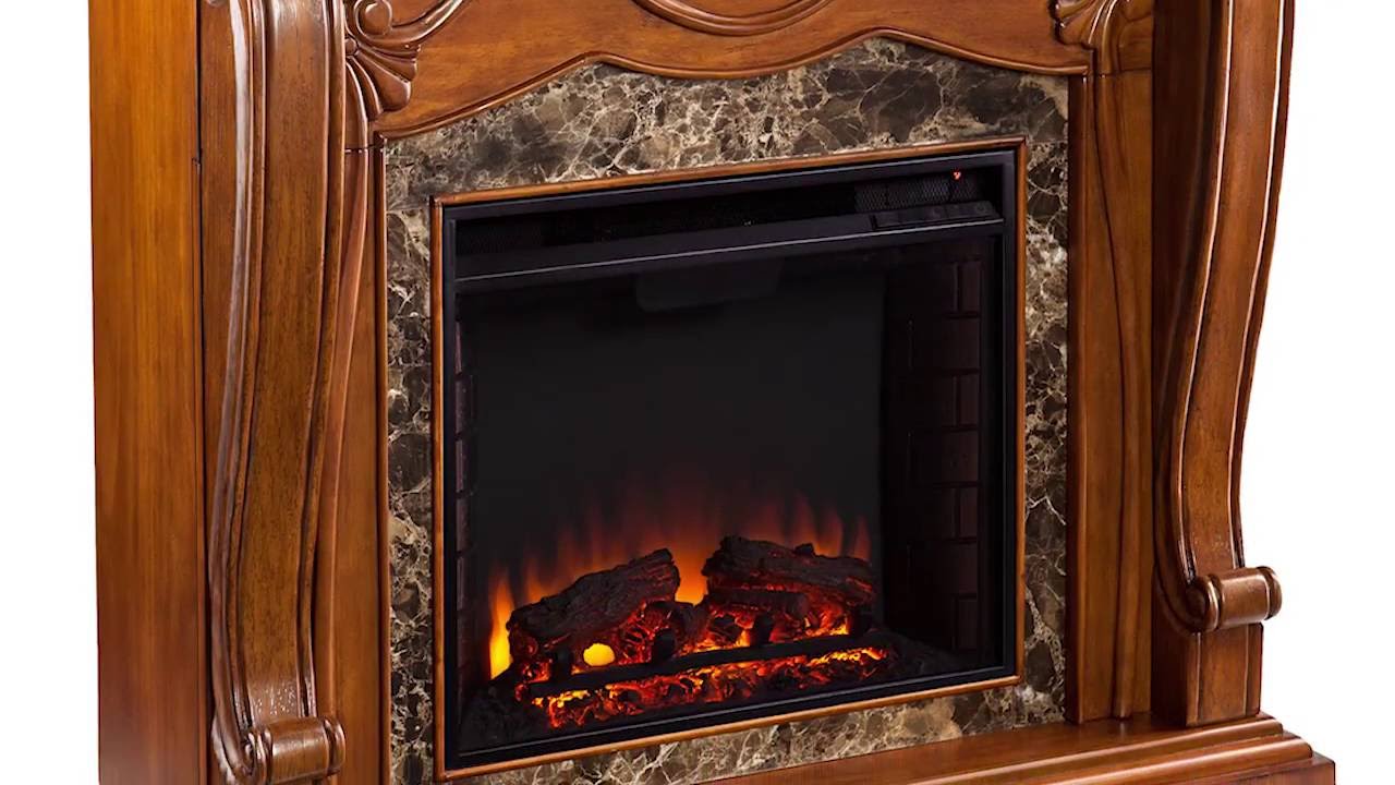 FE9664: Cardona Electric Fireplace - Walnut - YouTube