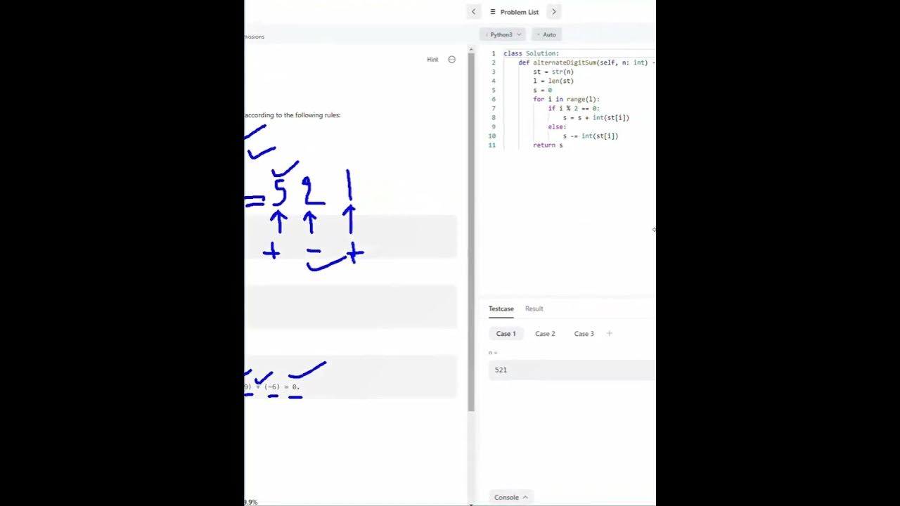 2544 Alternating Digit Sum Python Weekly Contest 329 Youtube