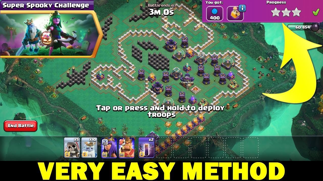 Clash of Clans Super Spooky Challenge ! 3 Star Strategy ! Very Easy ...