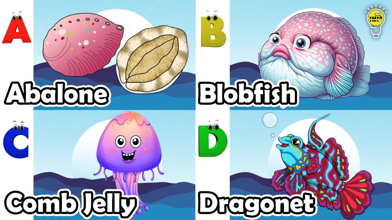 Learn Ocean Animal Names | ABC Sea Animals song | Most Popular Sea ...