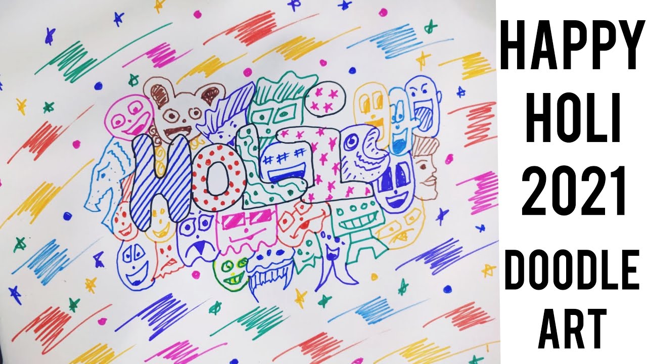 Holi 2021 | Doodle art | Holi 21 doodle time lapse - YouTube