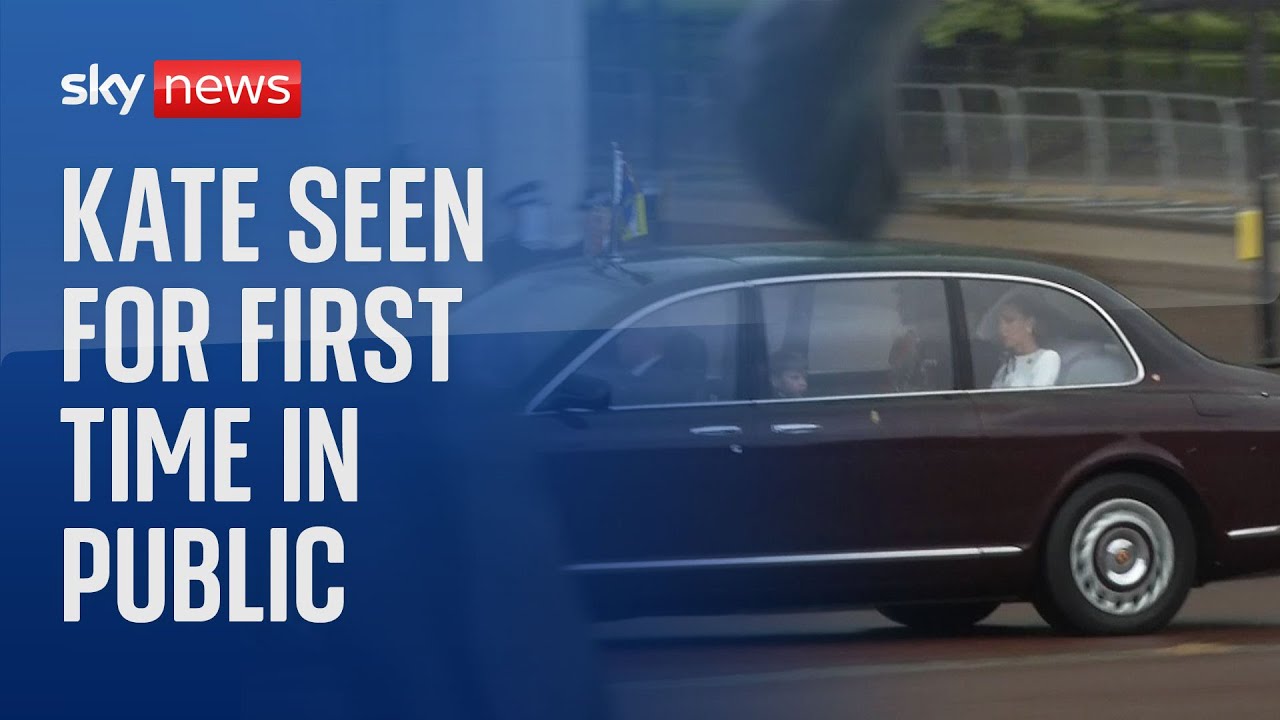 Kate seen for first time in public since cancer diagnosis - YouTube