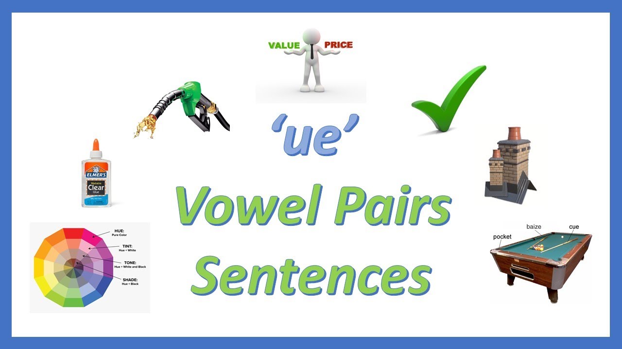 Phonics Vowel Sound Pairs : "ue" Family Words English Sentences - YouTube