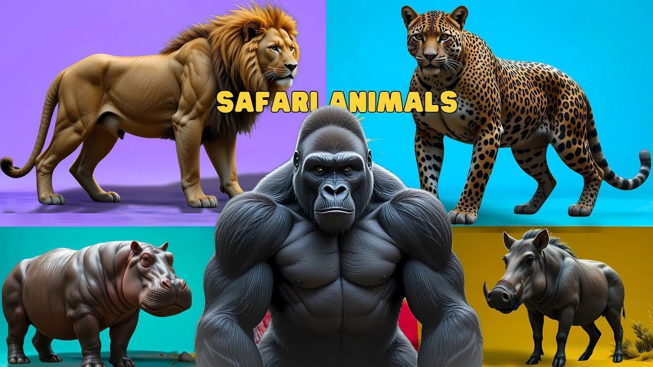 Safari Animal Sounds Song | Nursery Rhyme for Kids - Learn Animal Names ...