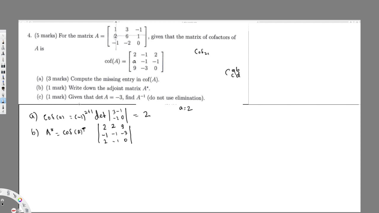 Qestions from cofactors. Linear Algebra. - YouTube