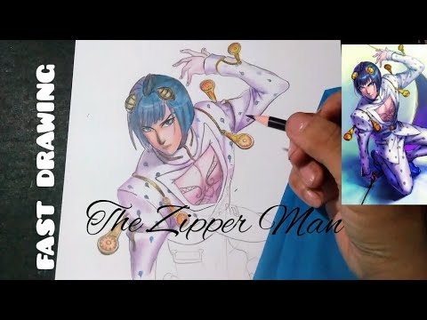 Bruno Bucciarati"The Zipper Man" Fast Drawing using Brutfaner Oily ...