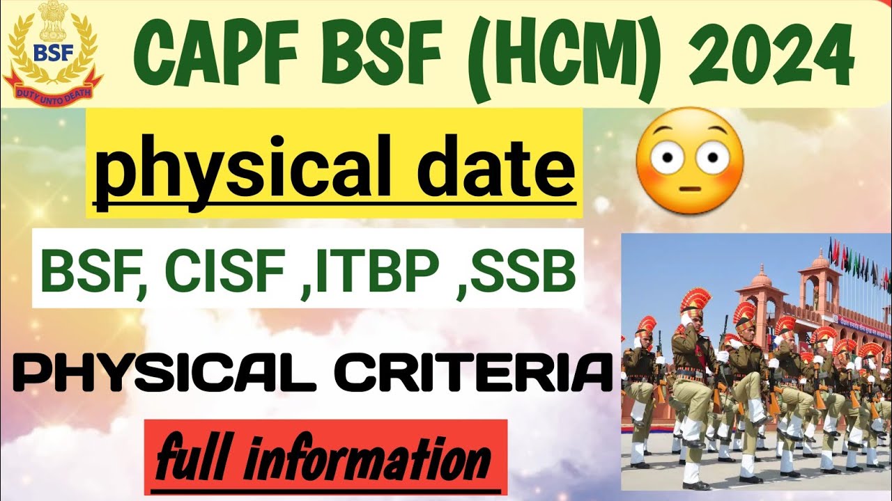 capf hcm 2024 physical date |physical criteria #capf #bsf #cisf - YouTube