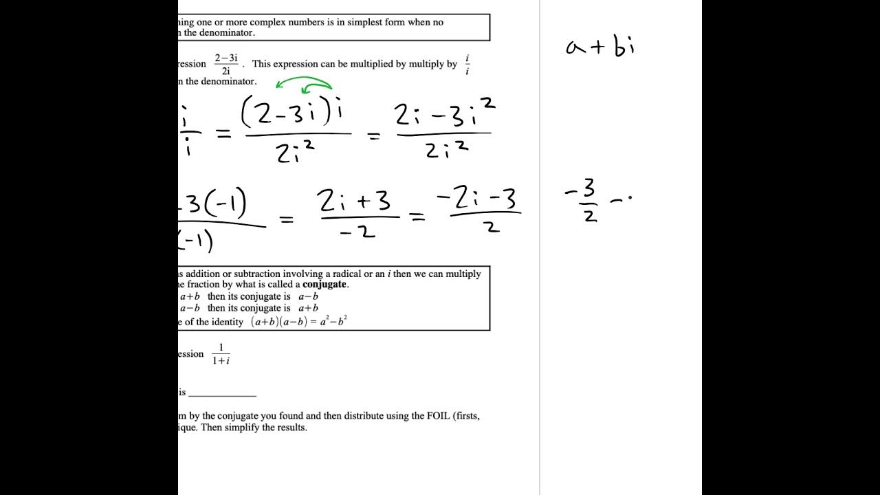 Rationalizing Complex Denominators - YouTube