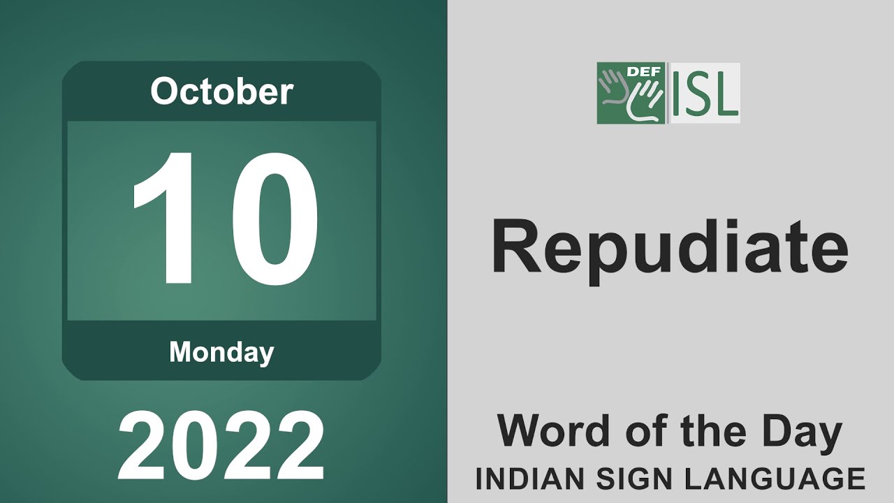 Repudiate (Verb) Word of the Day for October 10th - YouTube