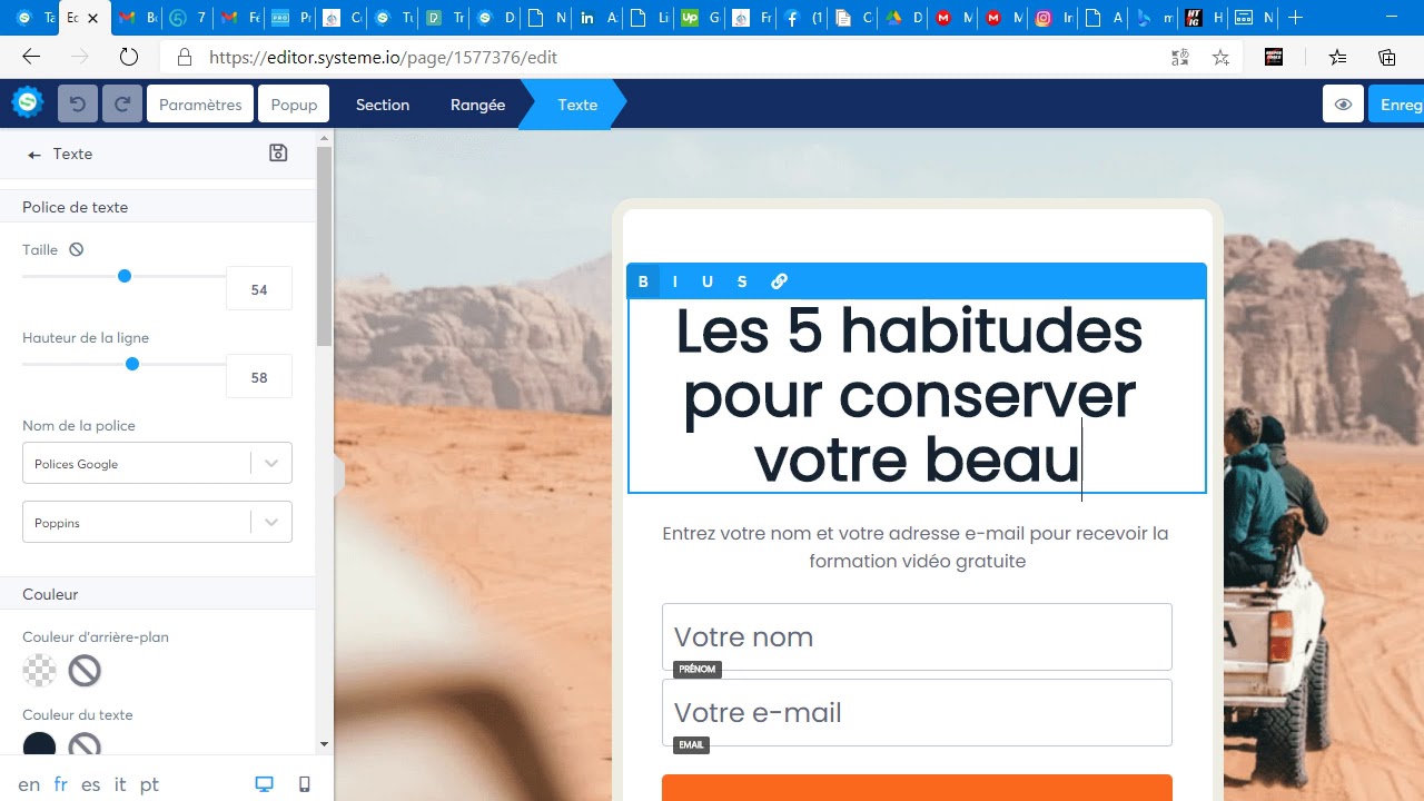 Comment créer une page de capture systeme.io - YouTube