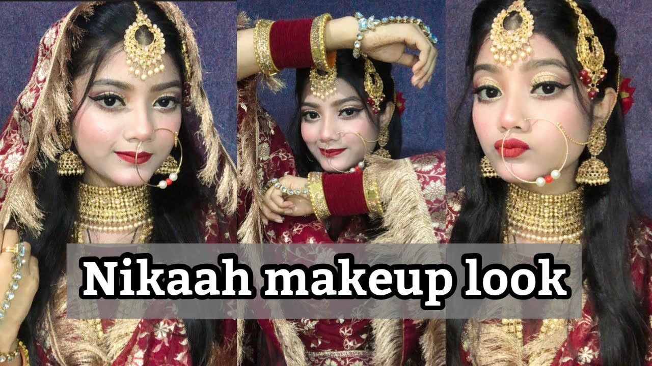Nikaah makeup look || Indian muslim bridal makeup look || SAMREEN GALLERY - YouTube