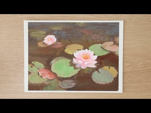 Water Lilies Tutorial in Gouache