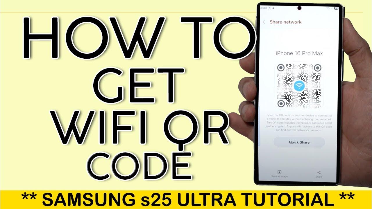 How to Get WIFI QR CODE on Samsung s25 Ultra 2025 - YouTube