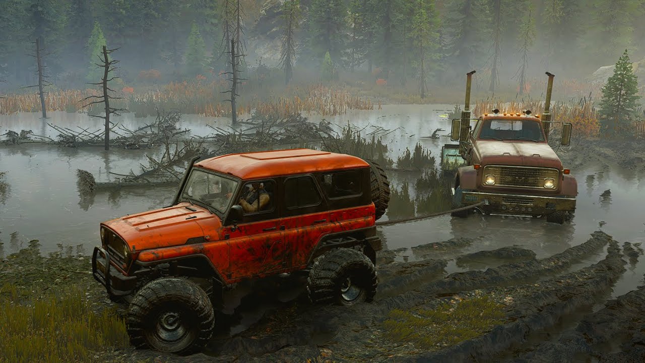 SnowRunner - Deliver Drowned Truck GMC MH9500 ( OFF-ROAD Gameplay ...