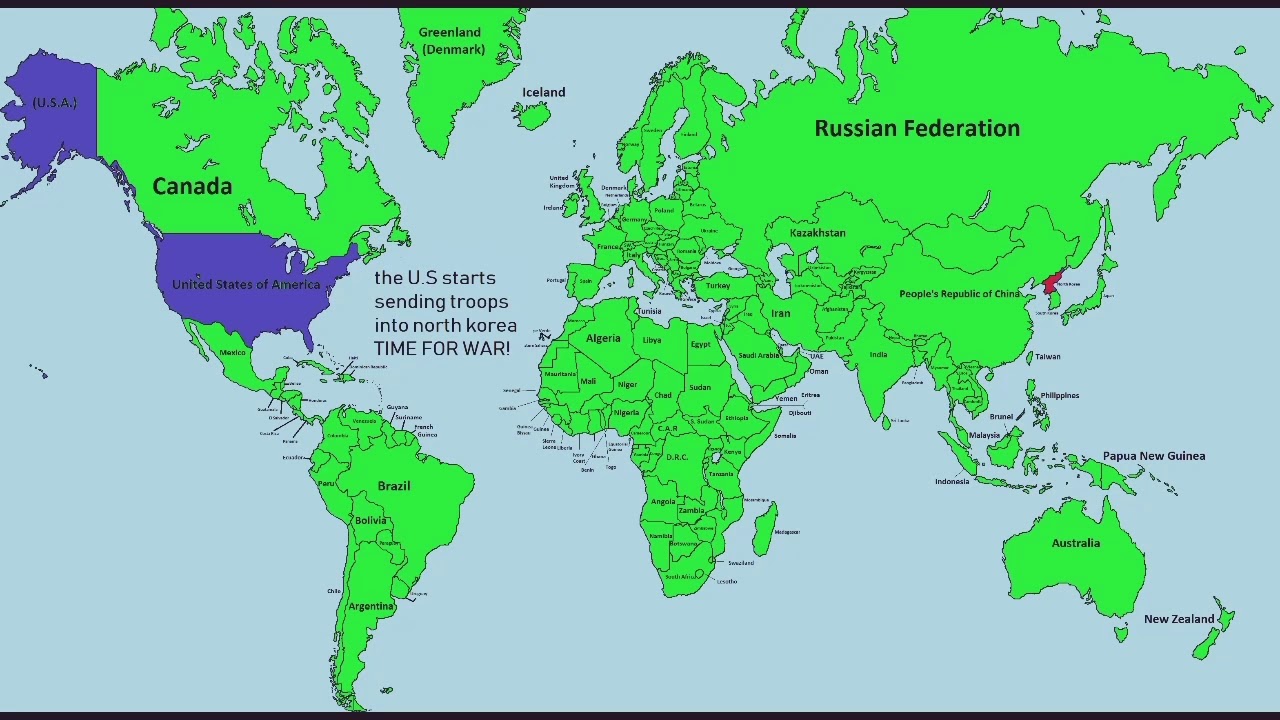 UNITED STATES VS NORTH KOREA War Simulation Mapped - YouTube