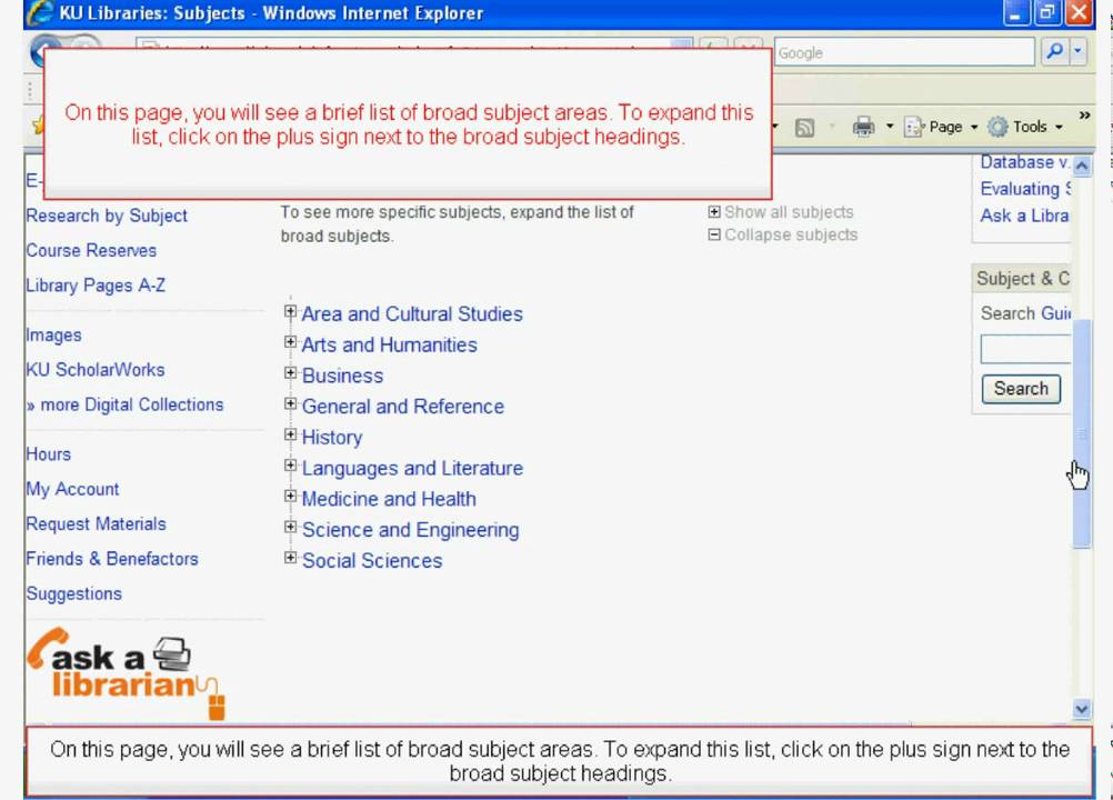 KU Libraries - Selecting the Appropriate Database - YouTube